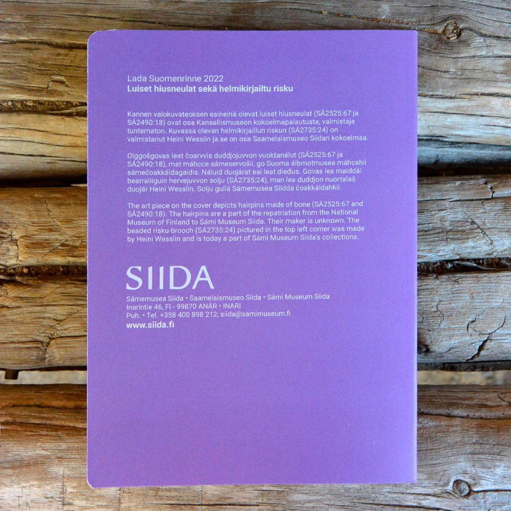 Siida taidevihko, Luiset hiusneulat sekä helmikirjailtu risku – Siida